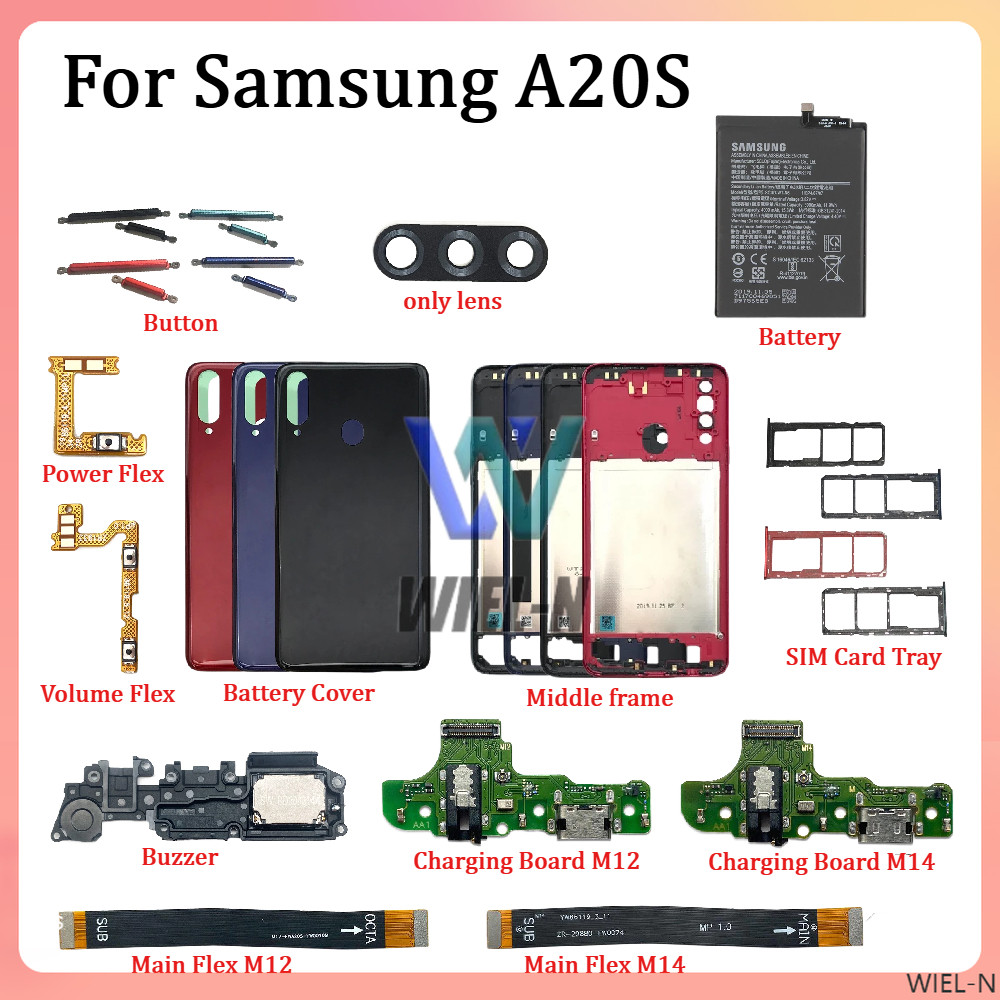 For Samsung A20S battery case, volume button, power button, SIM card ...