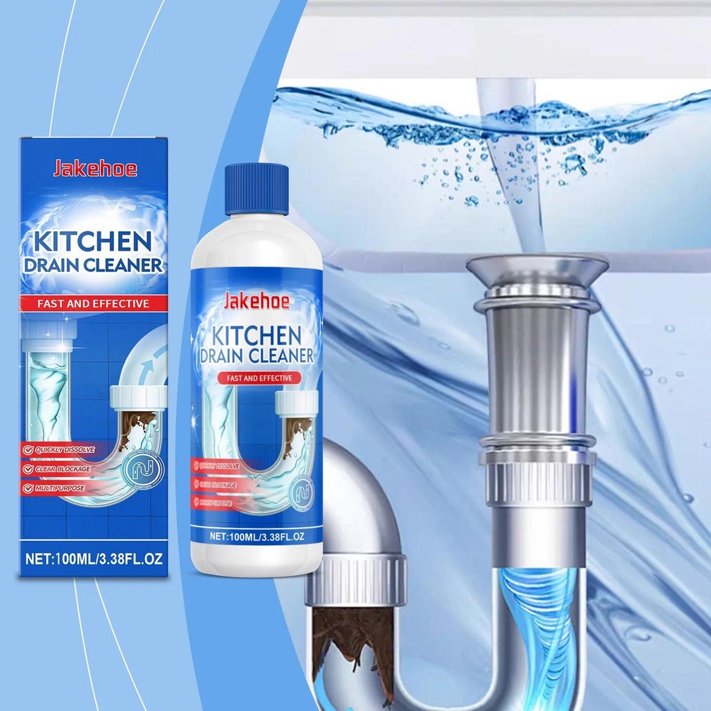 Powerful Kitchen Drain Cleaner Dissolve Stubborn Grease & Hair Clogs ...