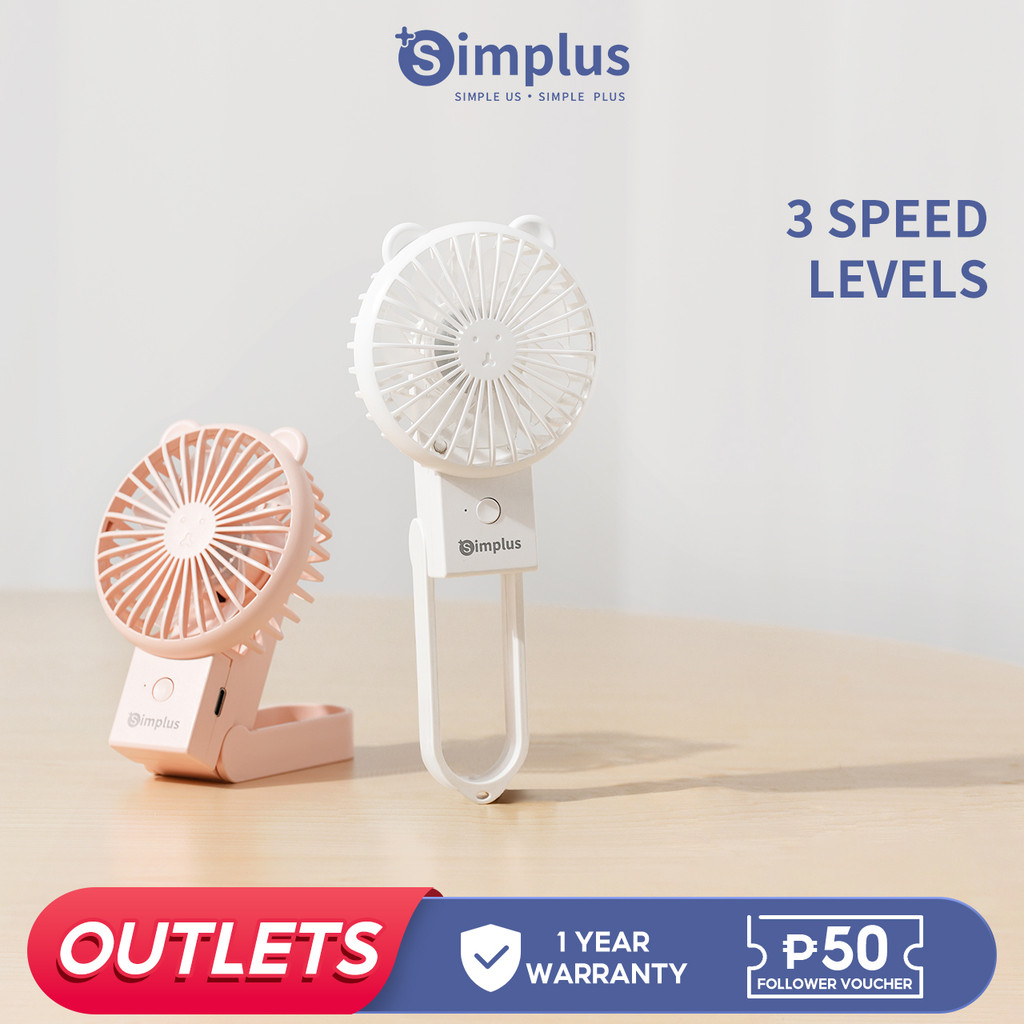 Simplus Mini Fan Handheld Portable Foldable 3 Speed Settings Type-C Charging | Shopee Philippines