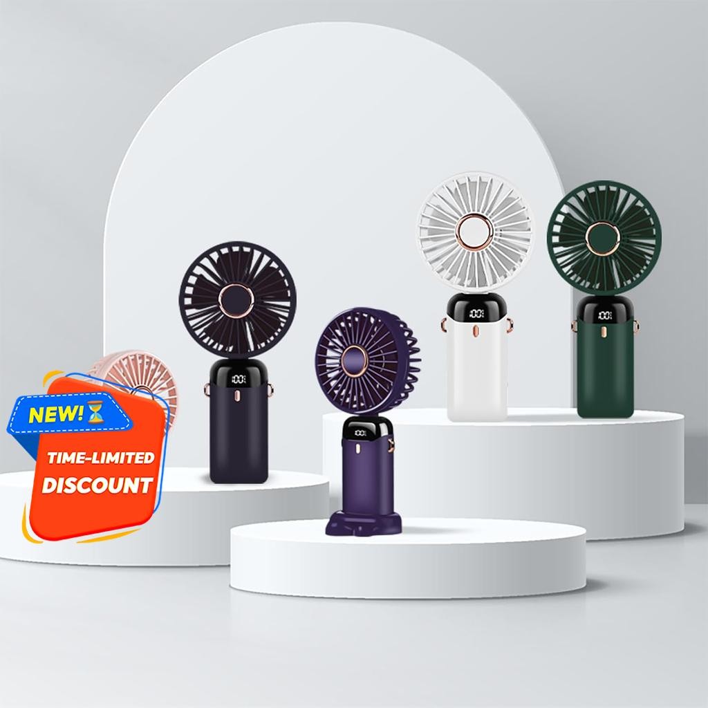 USB Portable Rechargeable Handheld Fan Digital Display Foldable Aroma ...