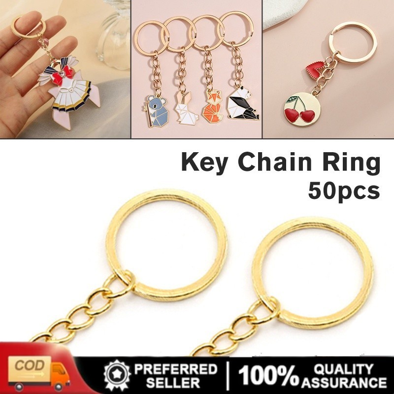 [Fast Shipping] 50PCS gold split keychains, suitable for DIY keychain ...