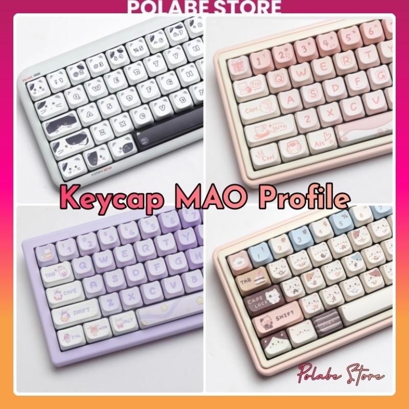 Keycap MAO Purple Rabbit profile PBT mechanical keyboard Polabe Store ...