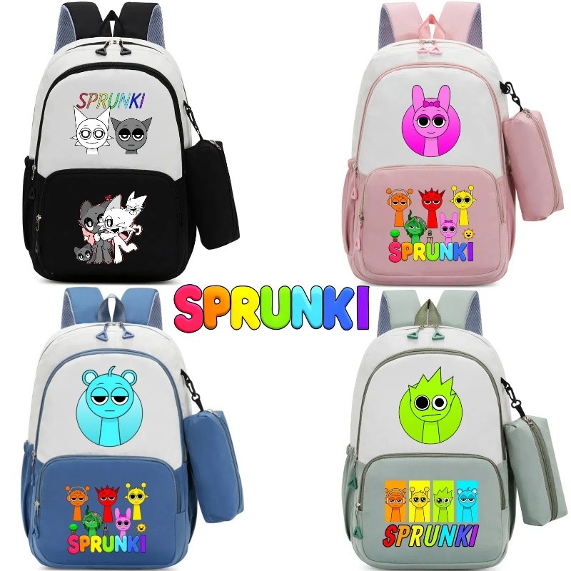 New Sprunki backpack two-piece casual backpack breathable shoulder ...
