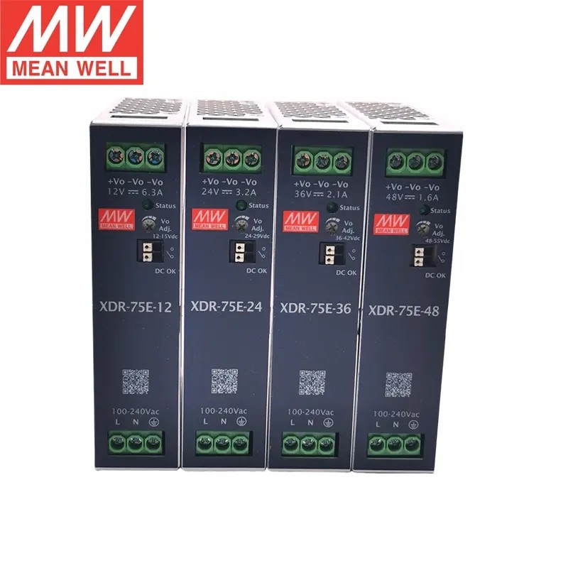 Original MEAN WELL XDR-75E XDR-120E XDR-150E XDR-240E XDR-480E XDR-960E Series 75W 12V 24V 36V ...