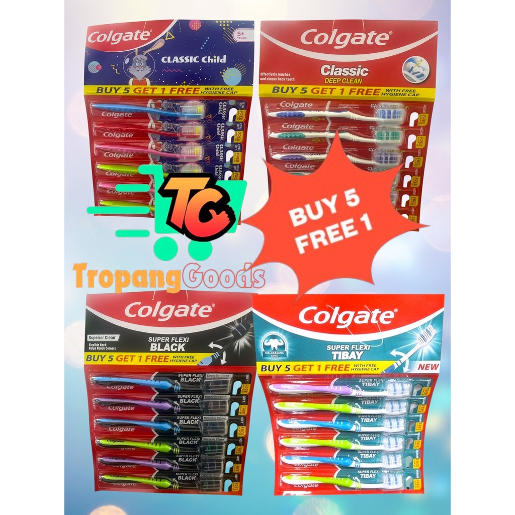 Colgate Toothbrush Buy 5+1Free – Classic Deep Clean/Classic Kids/Super ...