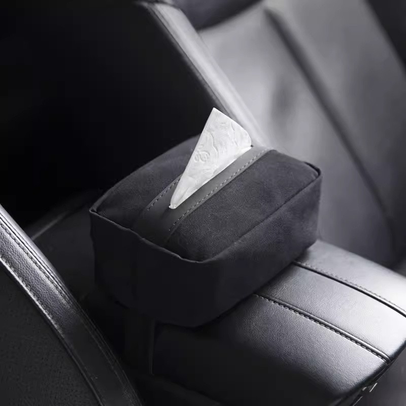 Suede Car Tissue Box Paper Box Car Tissue Box Paper Box for Car250518 ...