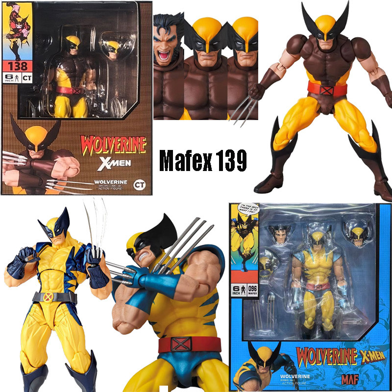 Mafex 096 Wolverine Comic Version KO Mafex 138 Wolverine Action Figure Articulado Model Toys ...