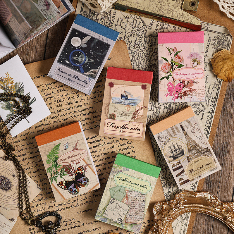 Journamm 50 Sheets Vintage Materials Book Scrapbook Materials DIY Photo ...
