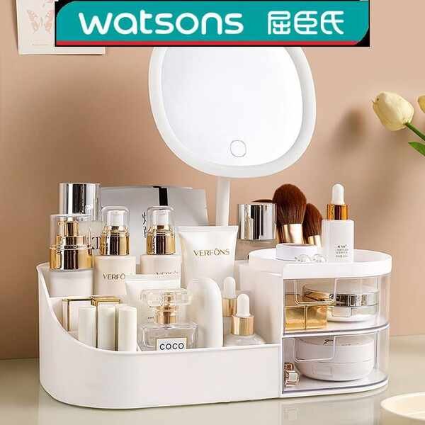 mirror with stand vanity mirror Makeup mirror, storage box, integrated portable, cosmetics ...