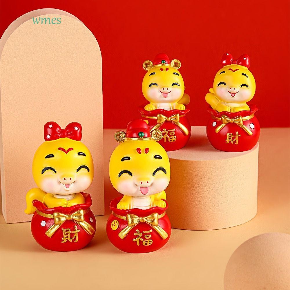 WMES1 Lucky Golden Snake Figurine, Cute Shaking Head New Year Snake ...