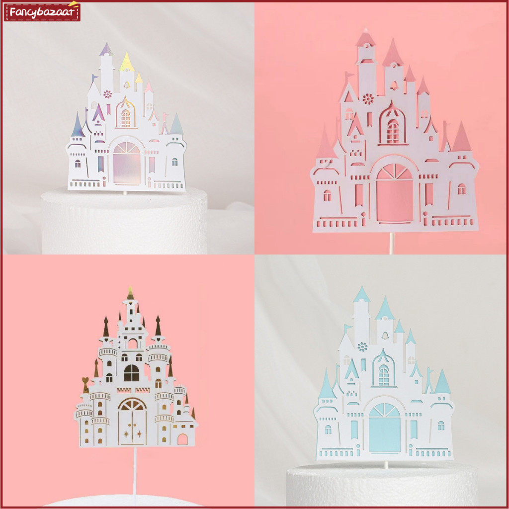 FB】Disney Princess Cake Decoration Castle Cake Topper Romantic Castle ...