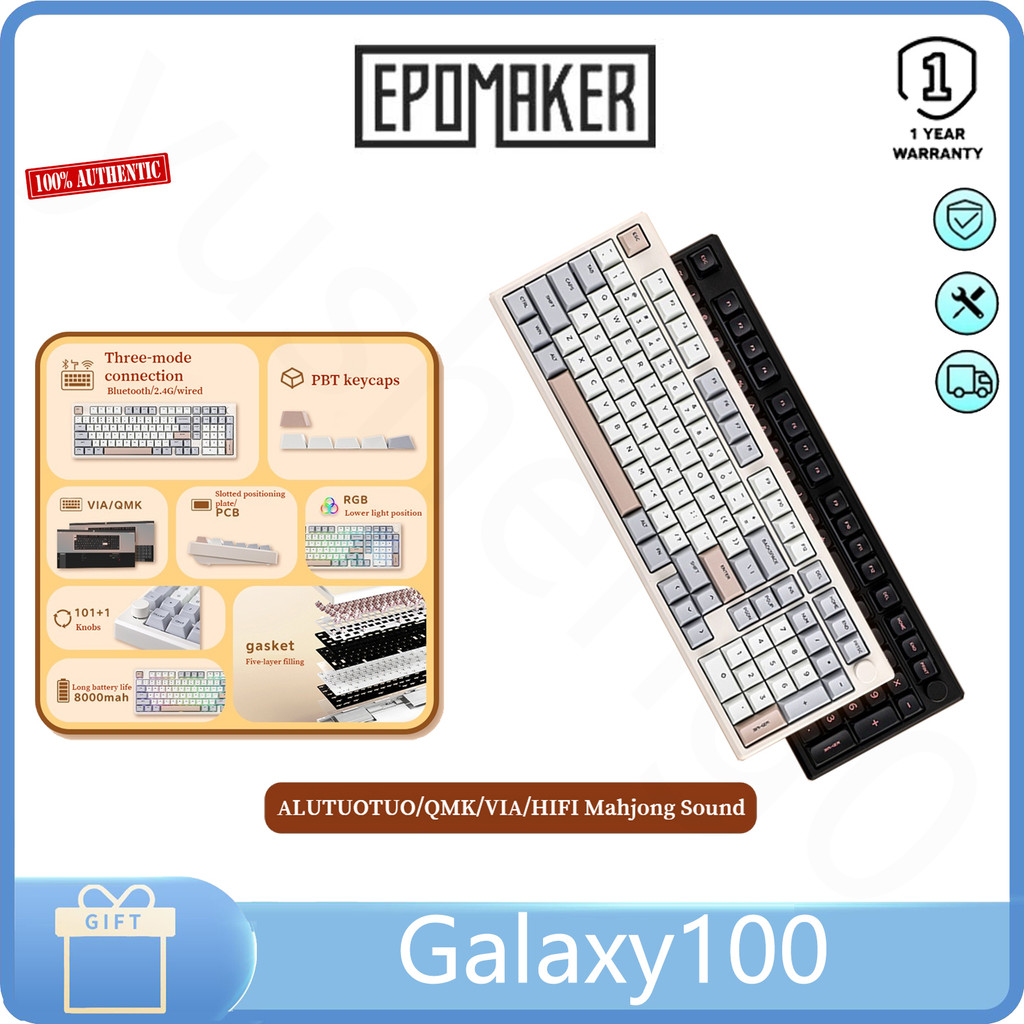 EPOMAKER Galaxy100 mechanical keyboard Aluminum Tut custom finished ...