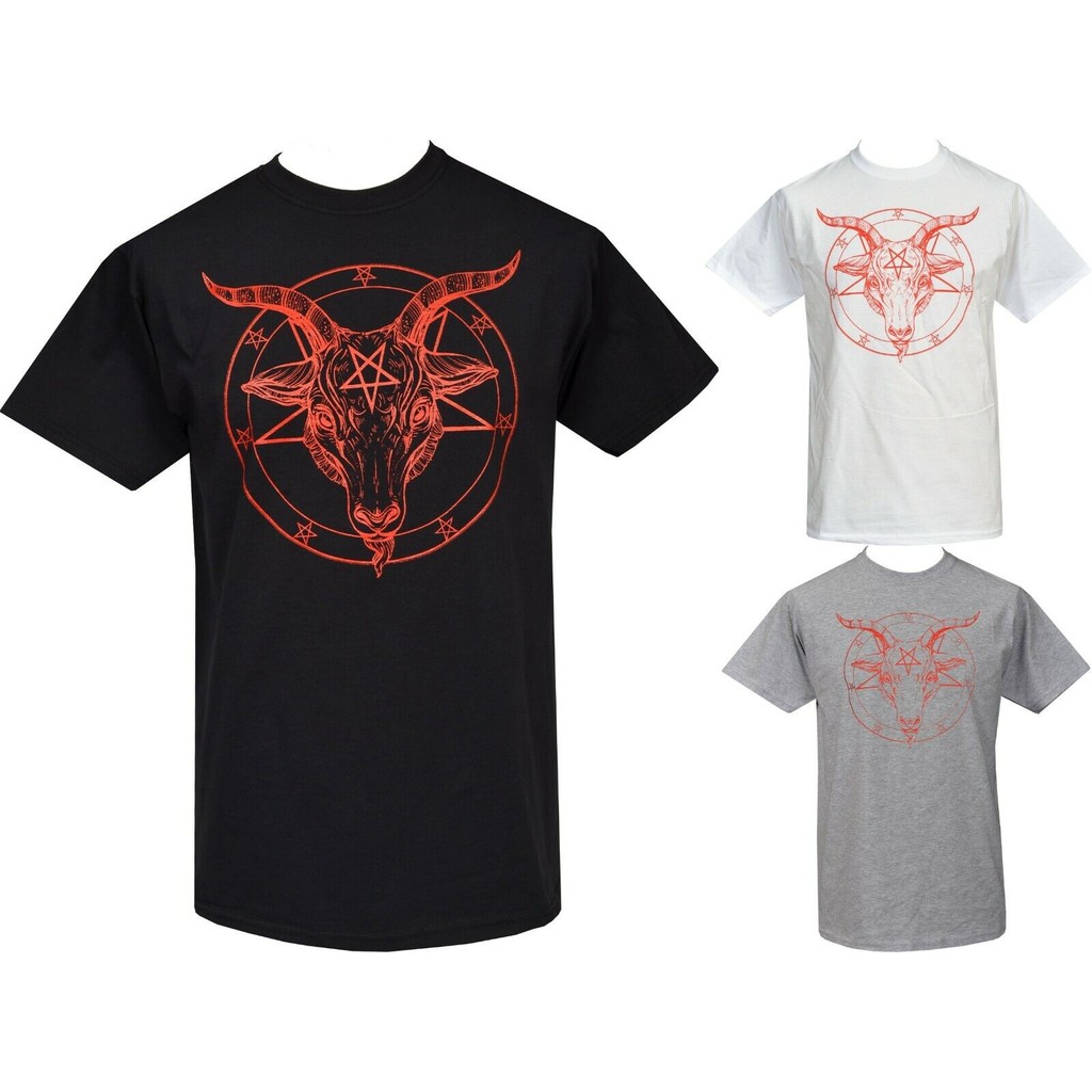 Mens Baphomet T-Shirt Pentagram Satanic Occult Church Of Satan Gothic ...