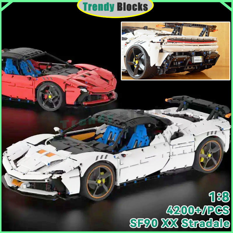 1:8 SF90 XX Stradale Building Block Racing Car Model Hypercar Brick ...