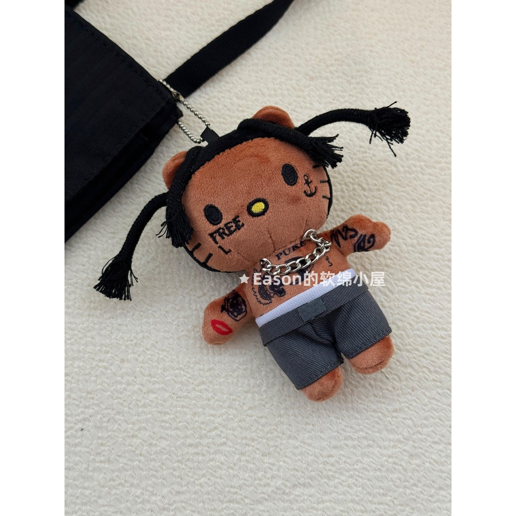 Black Leather rapper Rap helloKitty Bag Pendant Dirty Braid Hello Kitty ...