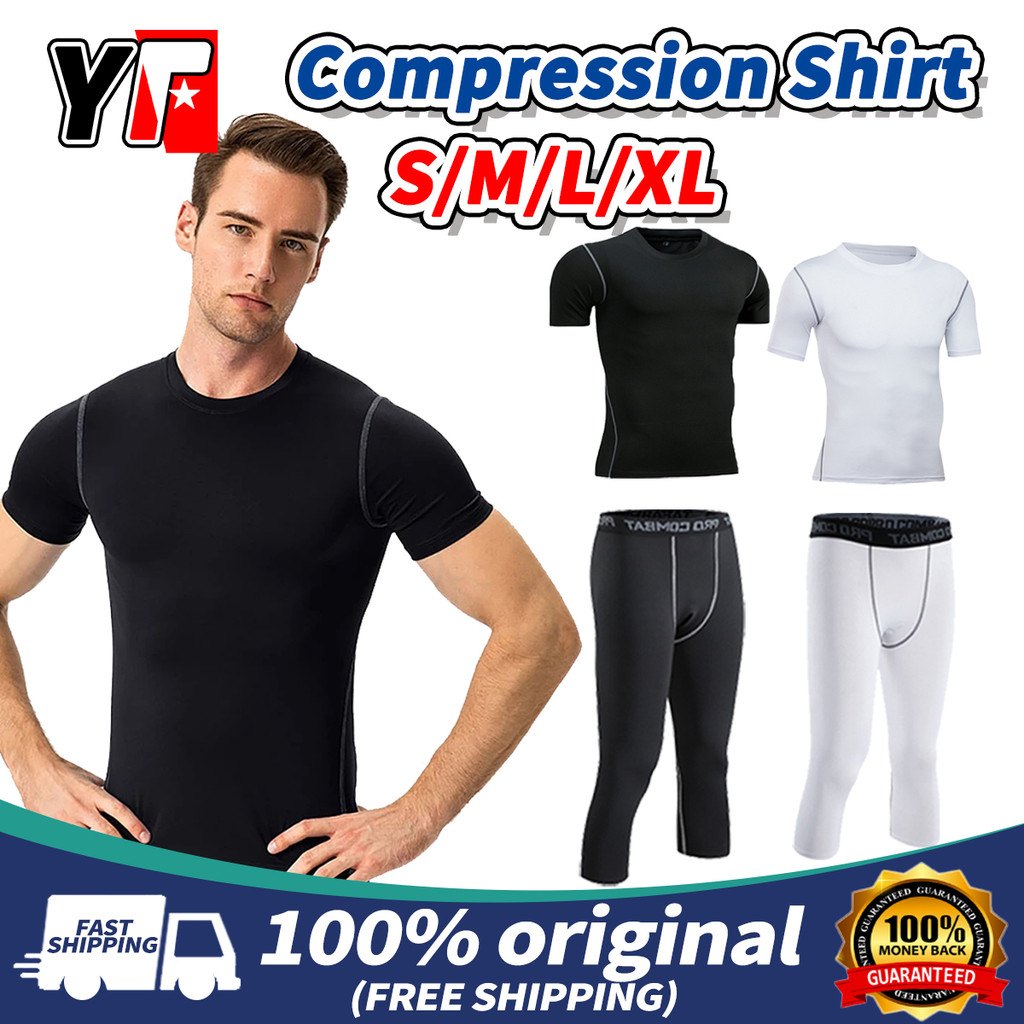 YF Compression Shirt Basketball Dri Fit Men Sports Active Shirt Quick ...