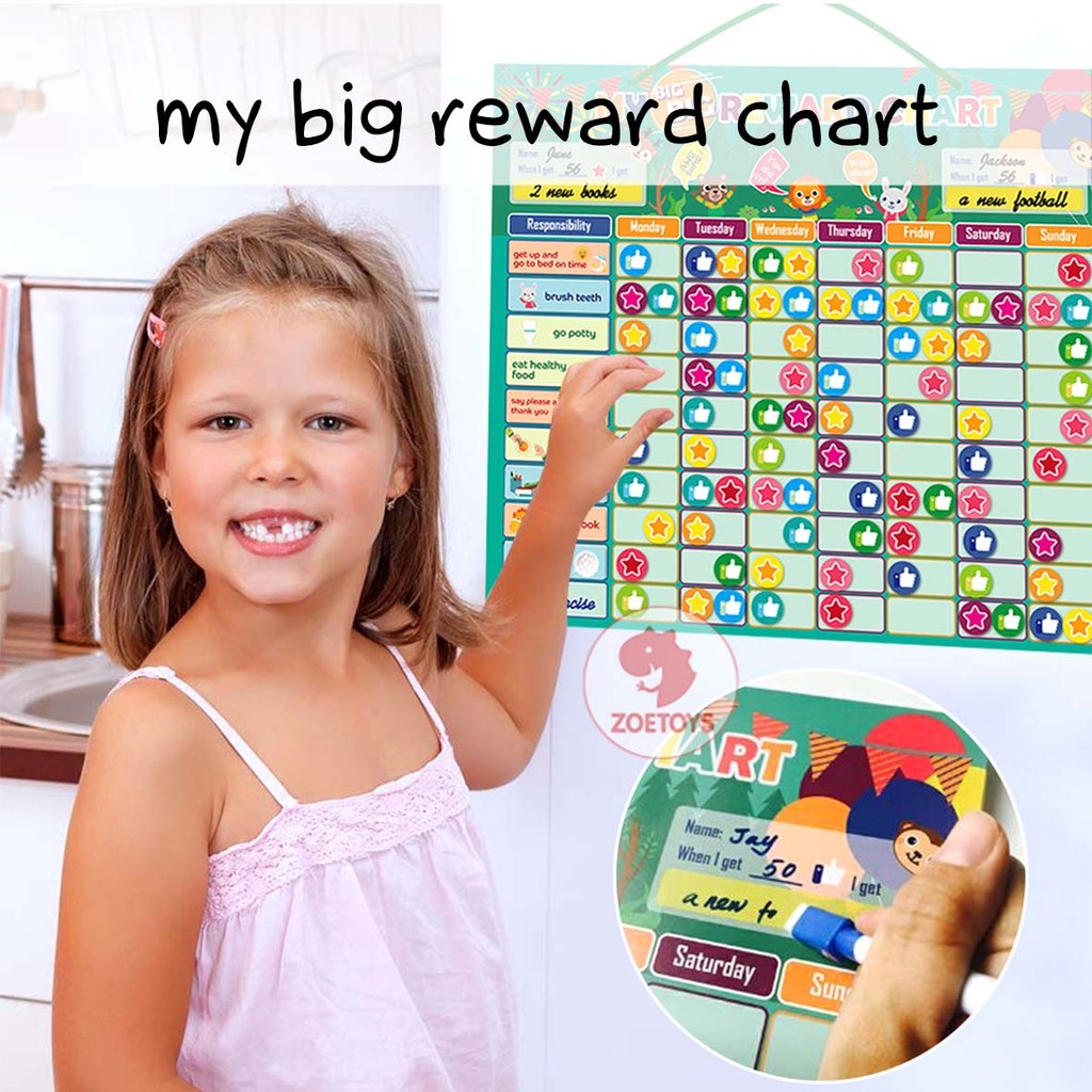 Zoetoys My Big Reward Chart | Responsive Magnetic Award Board ...