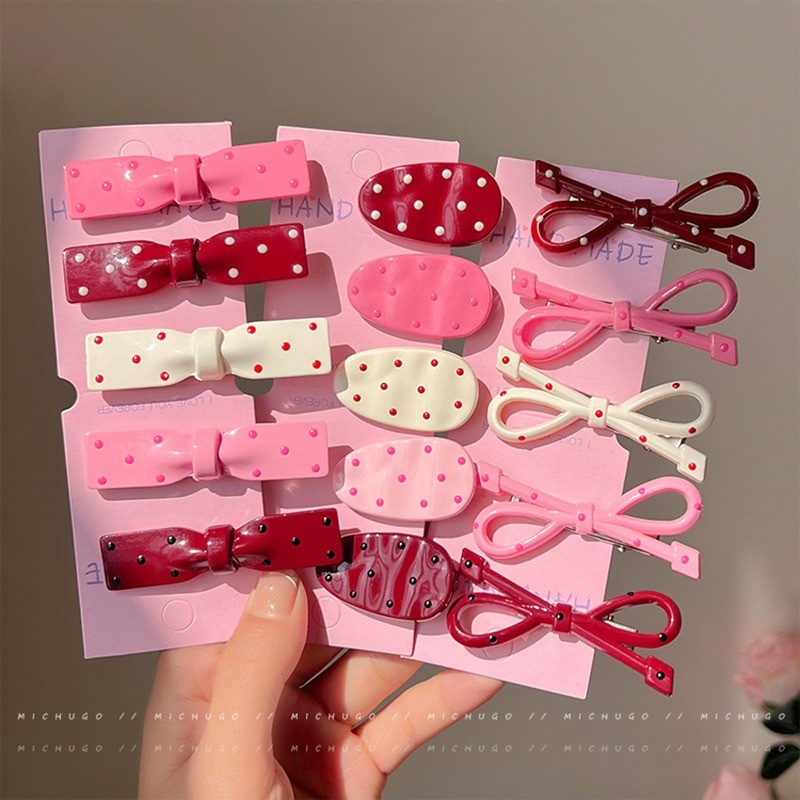 Chinese Red Forehead Hairpin Mini Grips Clips Barrettes Accessory ...