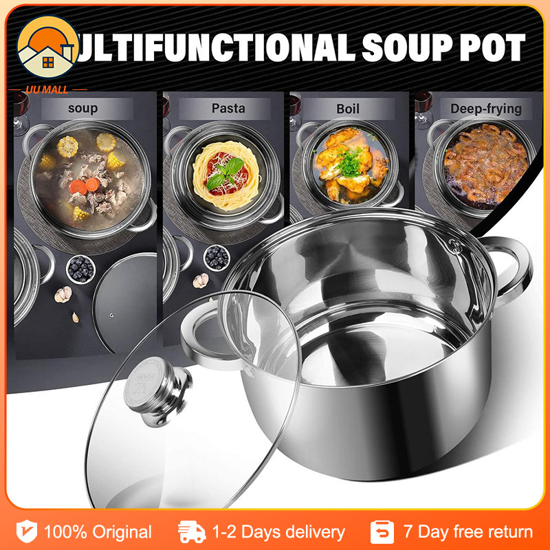 Double handle & bottom high quality stainless steel milk arc pot ...