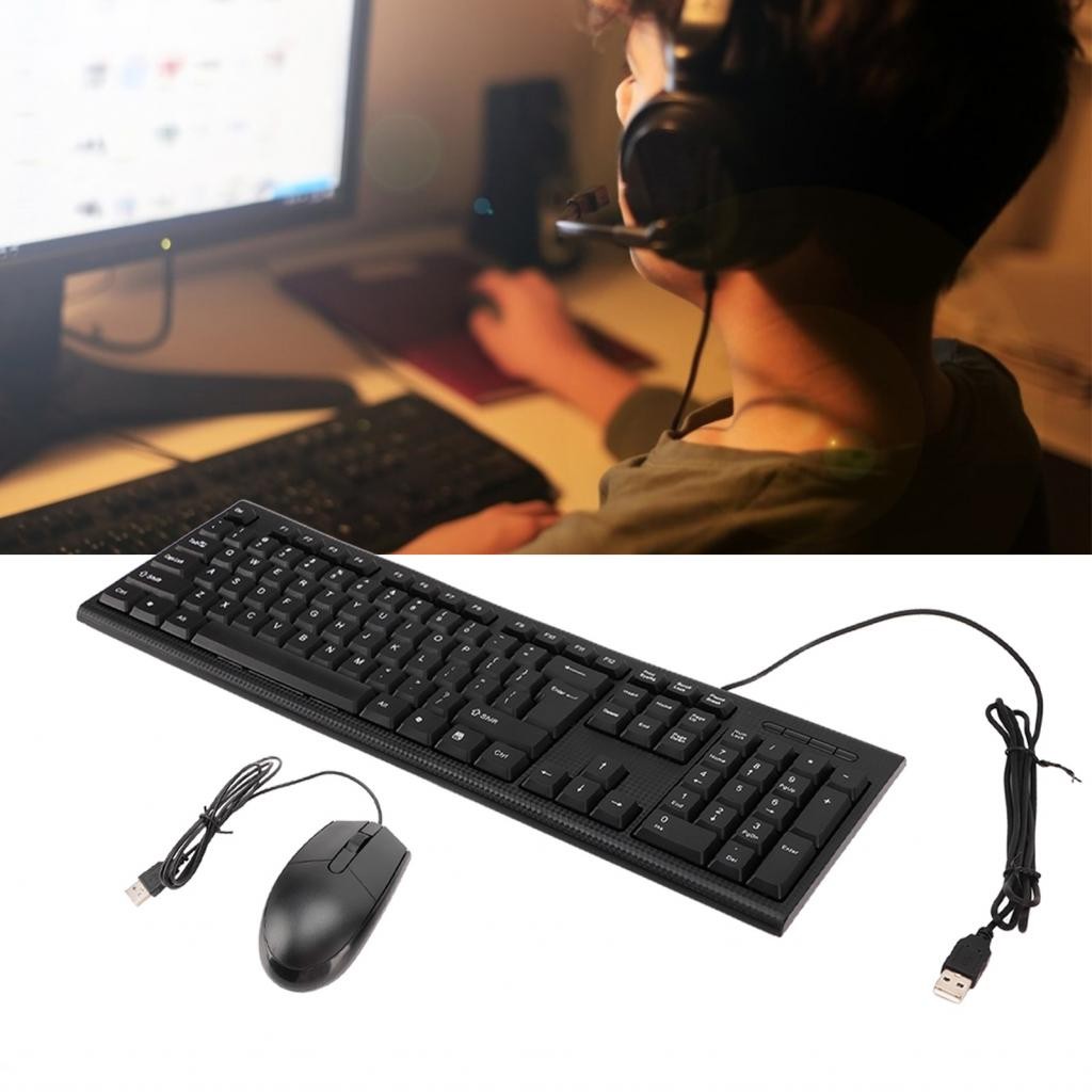 Buybybuy USB Keypad and Mouse Plug Play 104 Keys Keyboard Set Ergonomic ...