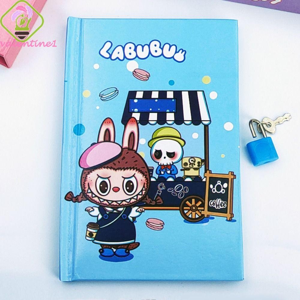 AVALENTINE Labubu Diary Notepad, Color Page Cartoon Notebook With Key ...