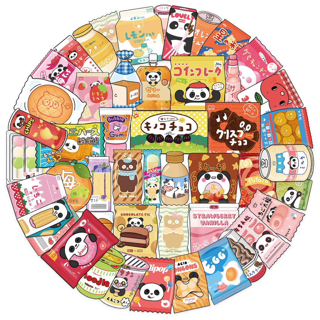 50pcs Transparent Snack Stickers | Waterproof PET Decals for Guitar ...