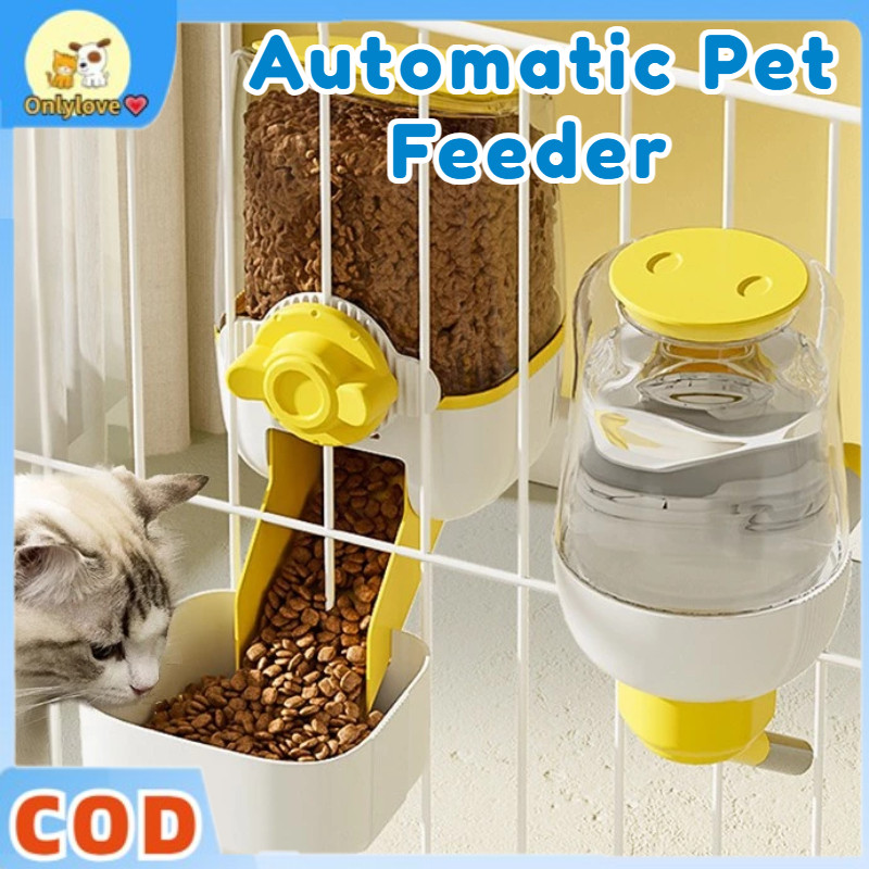 Automatic Pet Feeder Hanging Bowl Water Bottle Food Container Dispenser ...