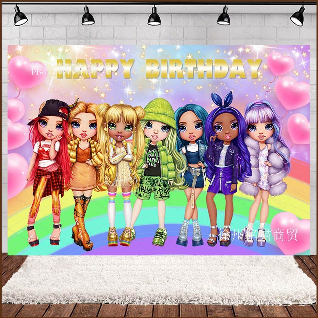 SQ2 Anime Rainbow High Theme decoration Celebrate birthday Party Photo ...
