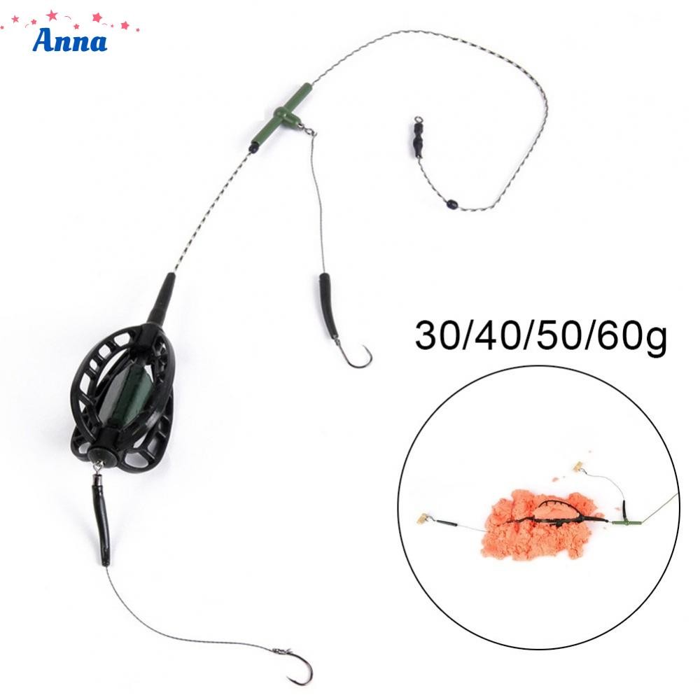 Hollow Green Inline Method Feeder Cage Hook Rig Fishing Rig Leader Core ...