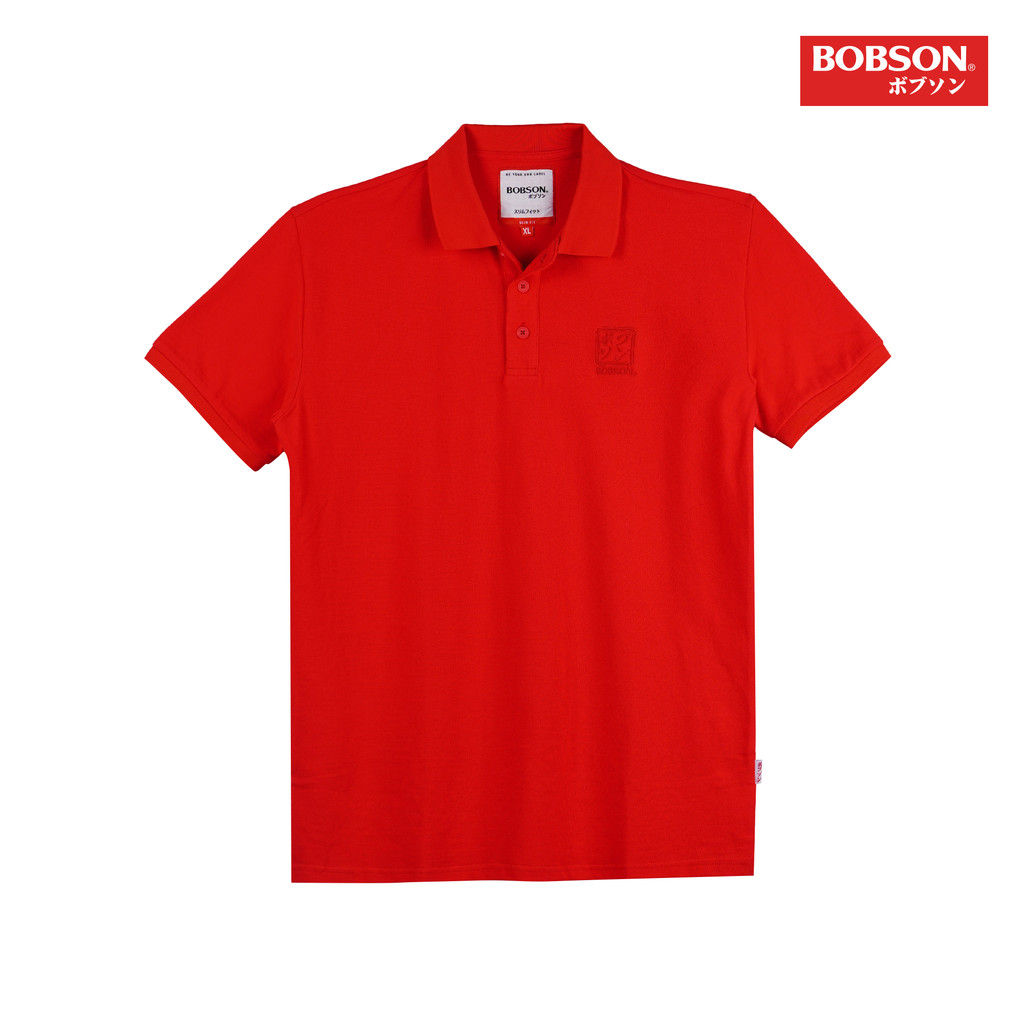 Bobson Japanese Men's Basic Collared Shirt Slim Fit 113243 (Red) | Shopee Philippines