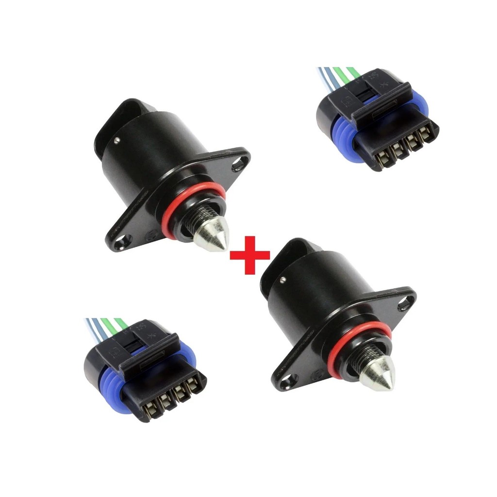2 x Idle Air Control (IAC) Valve Module Motor + Connector for Harley ...