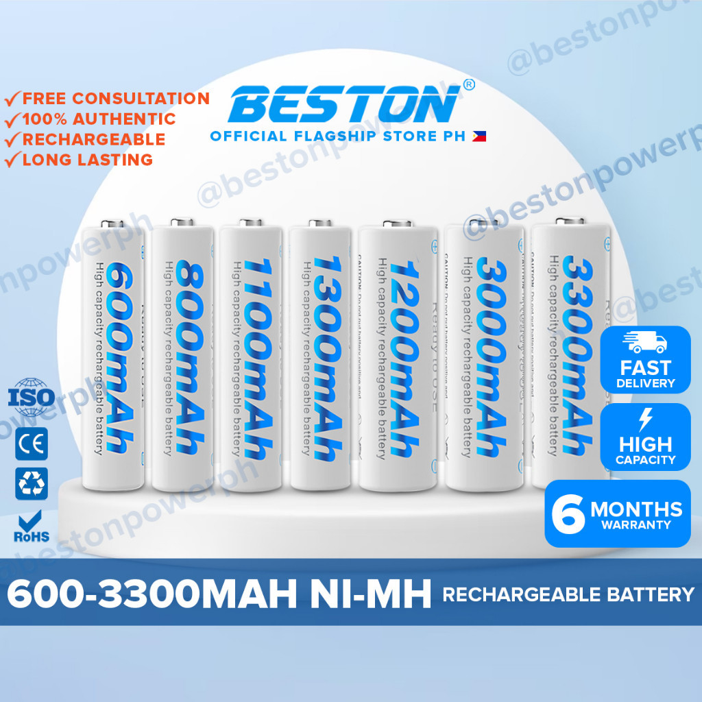 Beston 1200mAh 1300mAh Rechargeable Battery NiMH AA AAA High Capacity ...