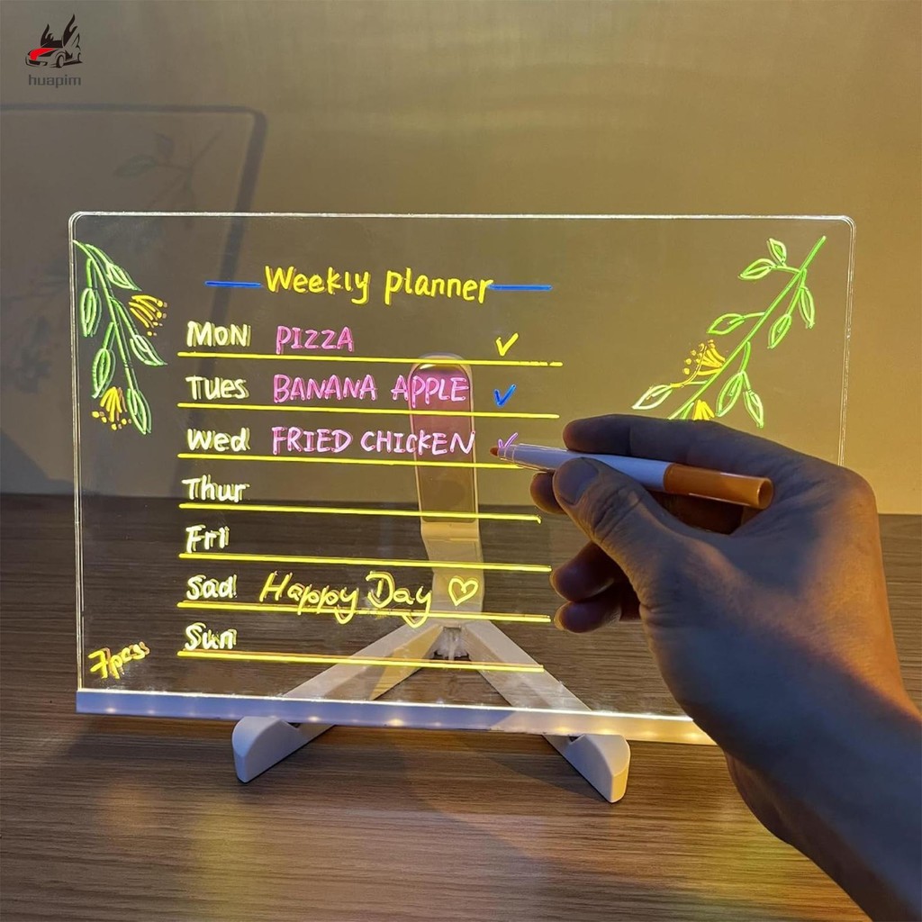 Glowing Note Board with 7 Colorful Pens Colorful DIY Drawing Board with ...