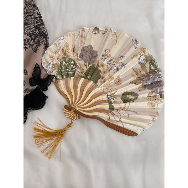 Ink folding fan women's 2024 new new Chinese cheongsam props, summer ...