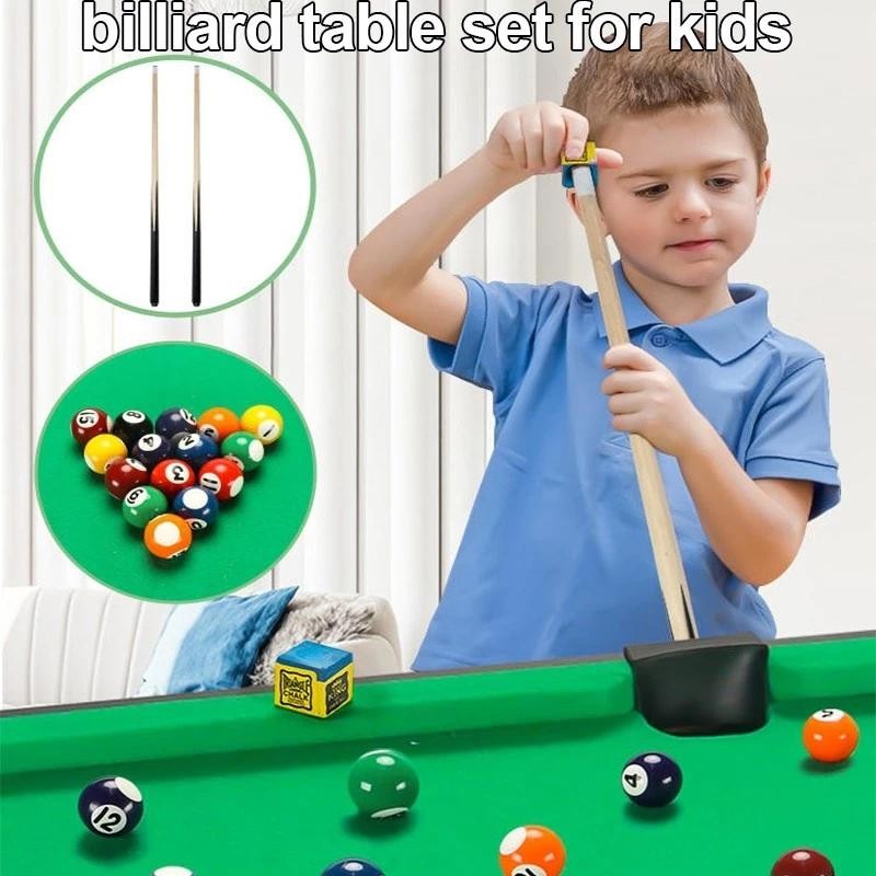 69*37*60cm Mini Billiard Table Set for Kids Wooden with Tall Feet Pool ...