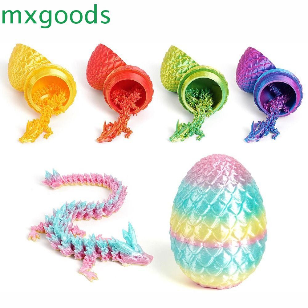 MXGOODS 3D Printed Crystal Dragon, Creative Dragon Egg 3D Articulated Dragon Toys, Finger Toy ...