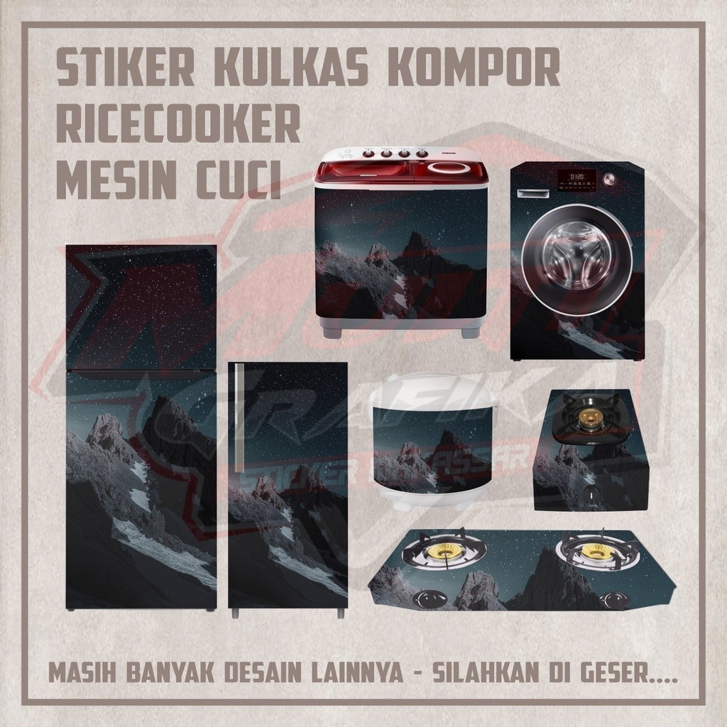 MESIN MATA Sticker for refrigerator stove washing machine 1 2 door eye ...