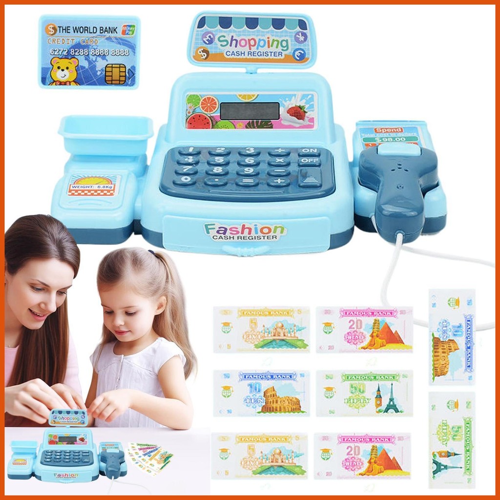 Calculator Cash Register Toy Early Math Skills Register Toys With Light ...