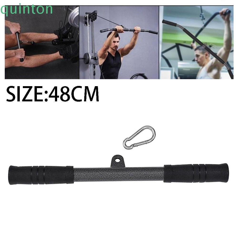 QUINTON Gym Rotating Straight Bar, 48cm Heavy Duty LAT Pulldown Bar ...