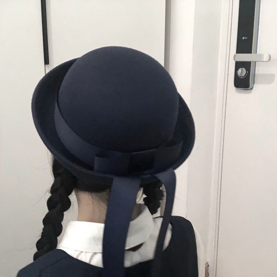 Jk Uniform Hat Female Bow Small Round Hat Basin Hat Top Hat | Shopee ...