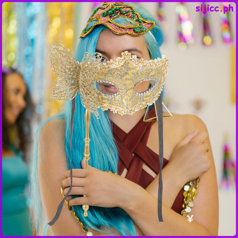 [READY STOCK] Masquerade Mask With Stick Fancy Dress Mask Dancing Party ...