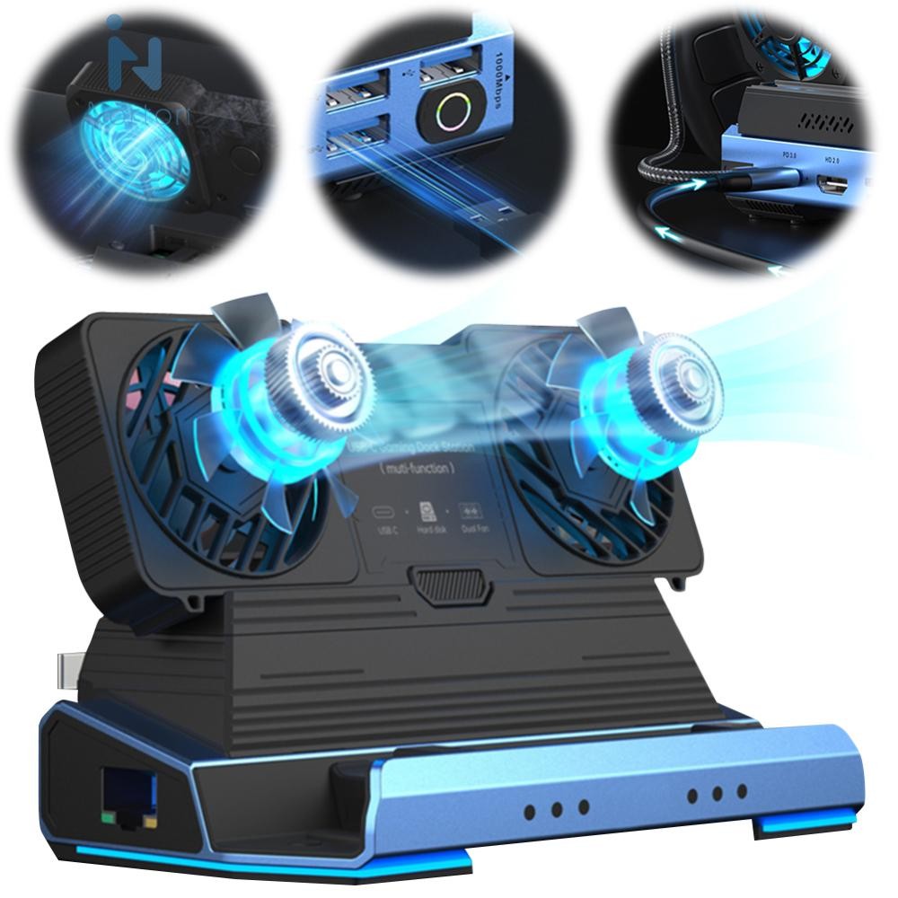 Docking Station Dual Cooling Fan 4K@60Hz for Steam Deck OLED & ROG X ...