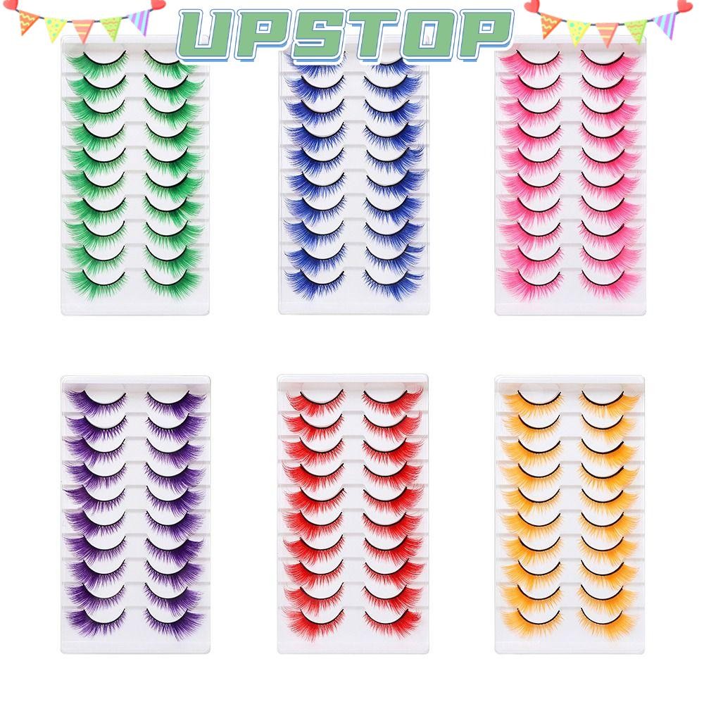 UPSTOPBO 10 Pairs Colored Lashes, Colorful Soft Fluffy Cat Eye ...