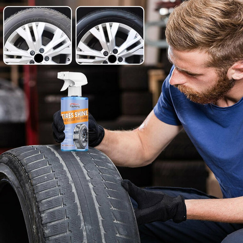 Car Tire Cleaning Spray Tire Shine Spray Auto Wheel Polishing Spray Car ...