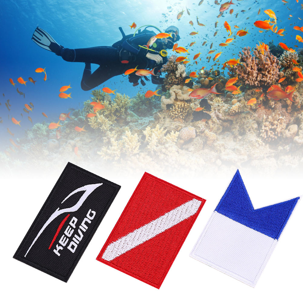 Wowowi 3pcs Diving Flag Patch Dive Diver Patches DIY Badge Backpack ...