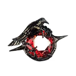 2025 Game Love and Deepspace Sylus Brooch Red Zircon Crow Badges Pin ...