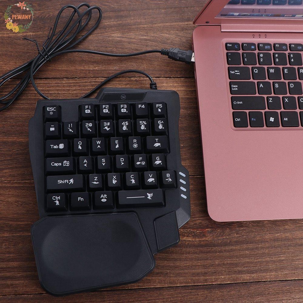 PEWANYZZ Single Hand Keyboard, USB Luminous One Handedly Keyboard ...