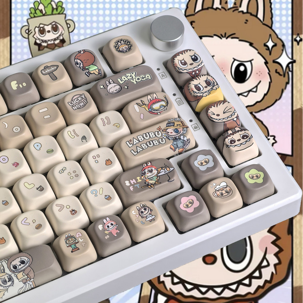 Super Cute Labubu Keycap MOA Profile 120 Keys Kawaii The Monsters ...