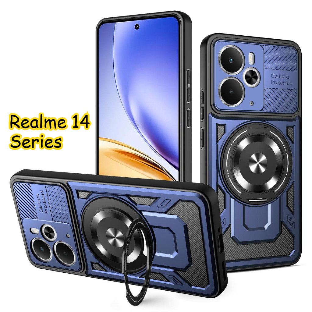 New Arrival For Realme 14 5G 2025 Max 360° Rotate Ring Stand Magnetic ...