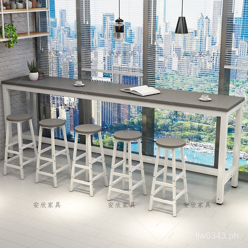 Bar Table Simple Home Living Room High Foot Table Small Bar Bench Long ...